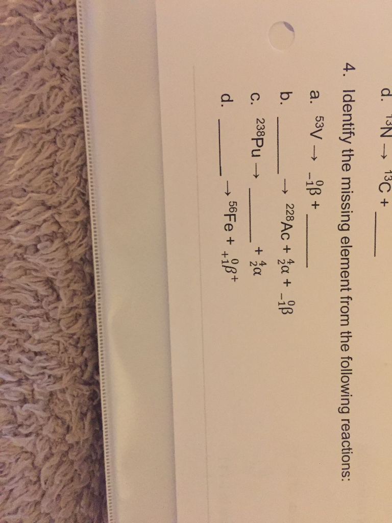 Solved Identify the missing element from the following | Chegg.com