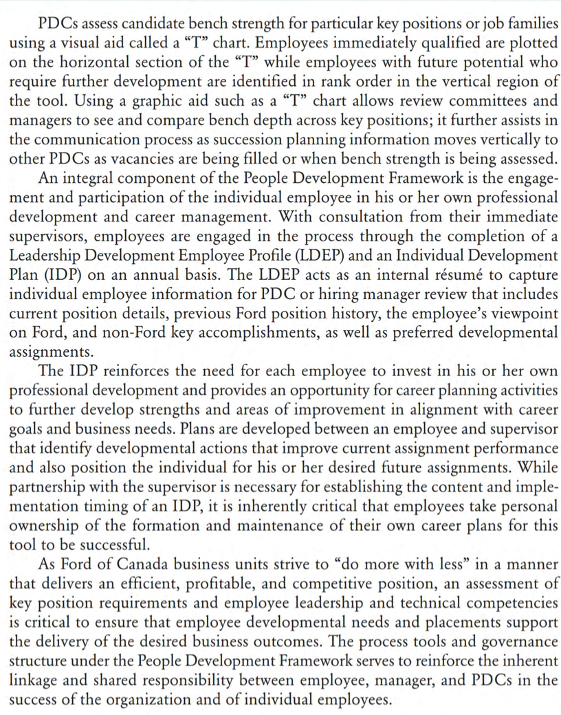 Solved CASE STUDY 1 THE PEOPLE DEVELOPMENT FRAMEWORK AT FORD | Chegg.com