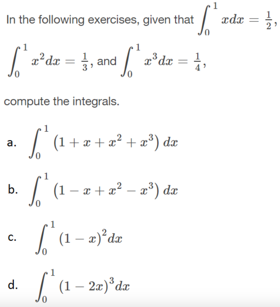 Solved In the following exercises, given that / xdx = }, 5 | Chegg.com