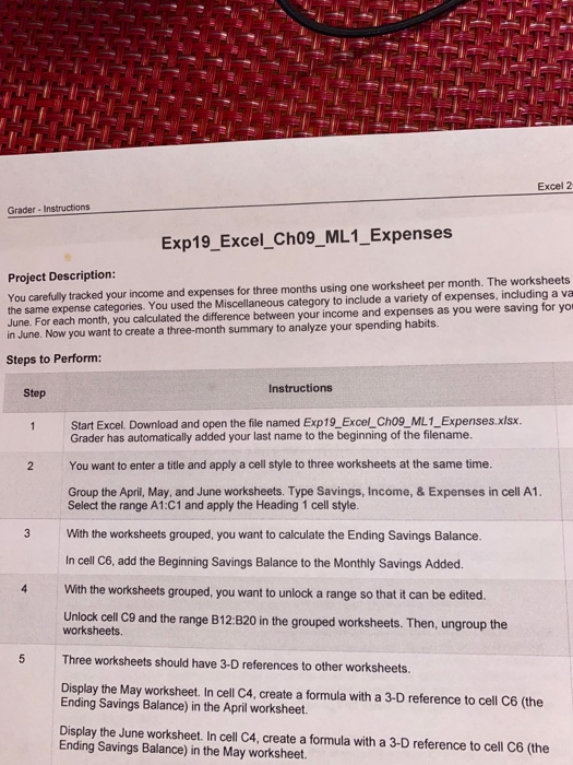 Excel 2 Grader - Instructions | Chegg.com