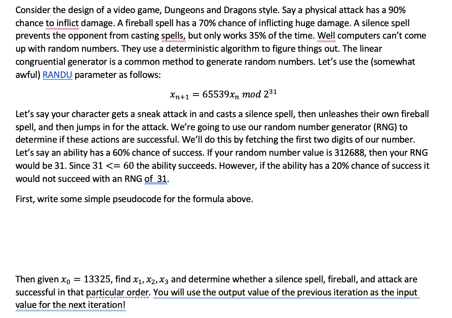 Solved Consider the design of a video game, Dungeons and | Chegg.com
