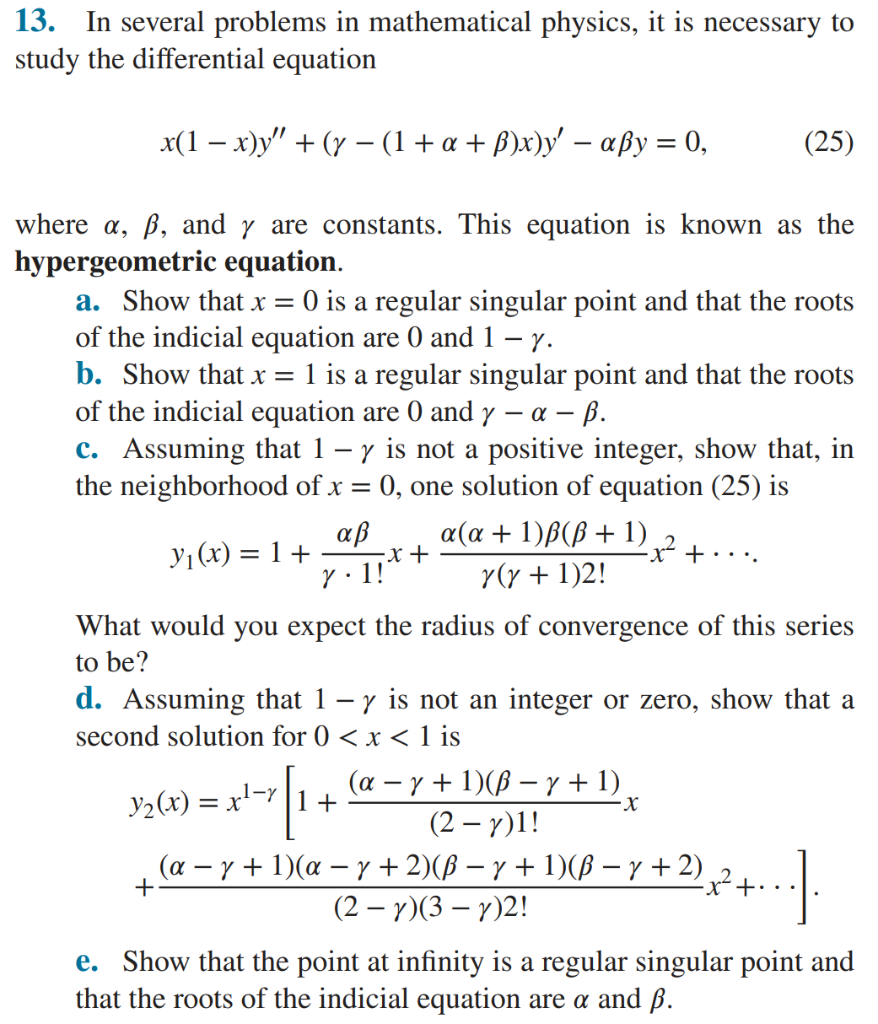 Solved 13. In several problems in mathematical physics, it | Chegg.com