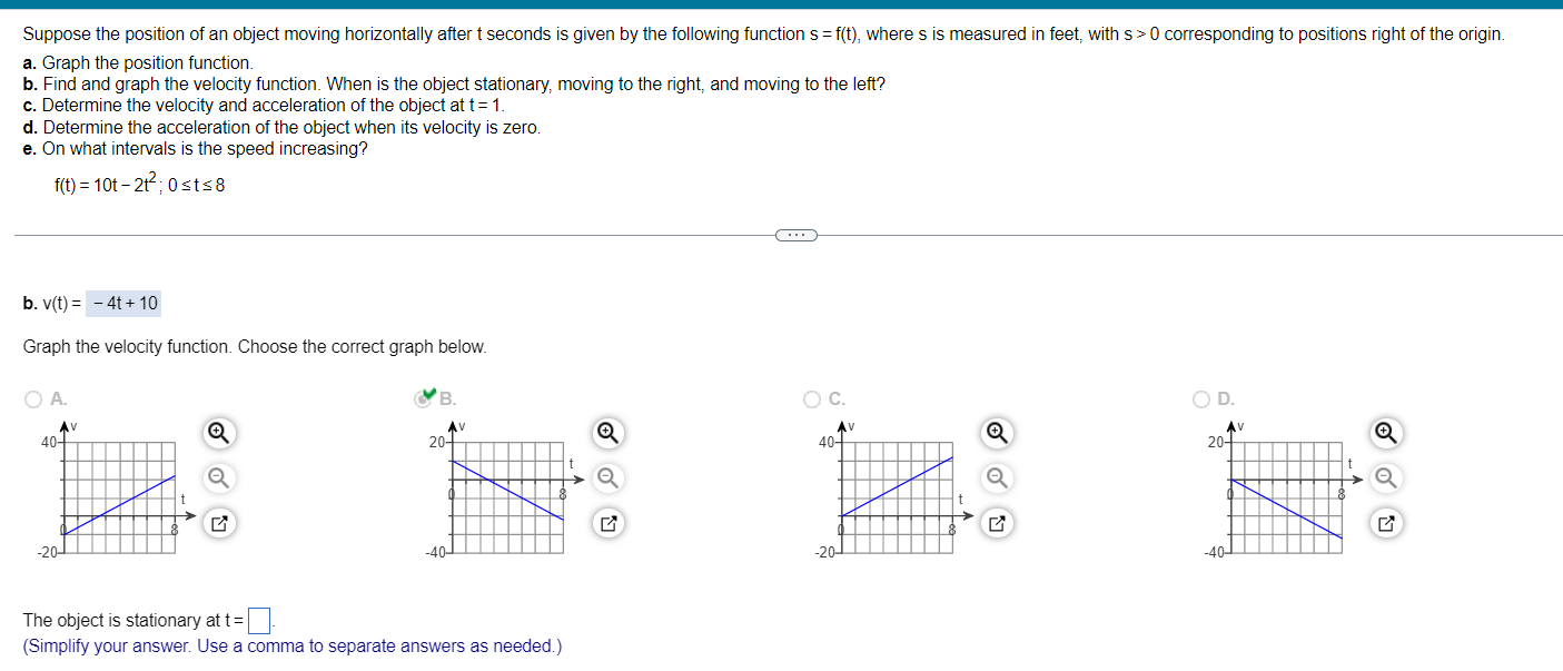 Suppose The Position Of An Object Moving Horizontally