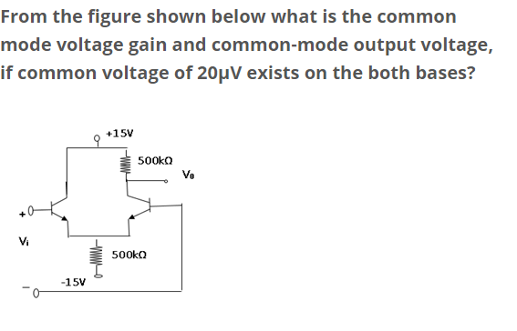 Solved From the figure shown below what is the common mode | Chegg.com