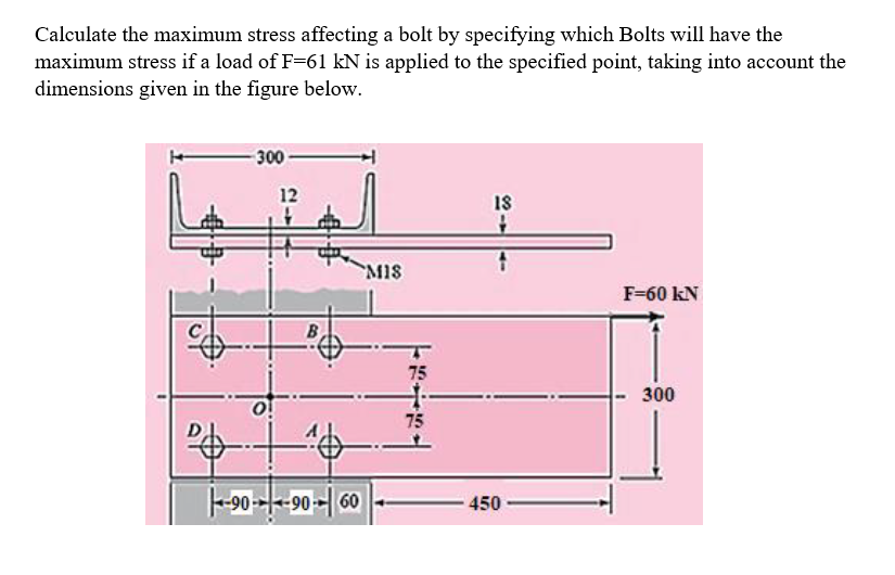 Solved Calculate the maximum stress affecting a bolt by | Chegg.com