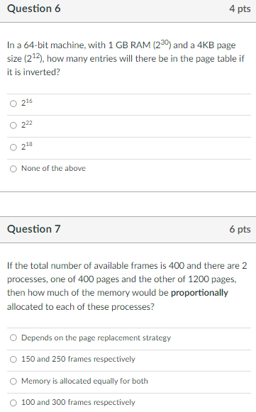 Solved In a 64-bit machine, with 1 GB RAM (230) and a 4 KB | Chegg.com