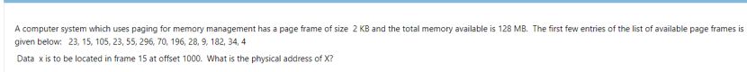 Solved A computer system which uses paging for memory | Chegg.com
