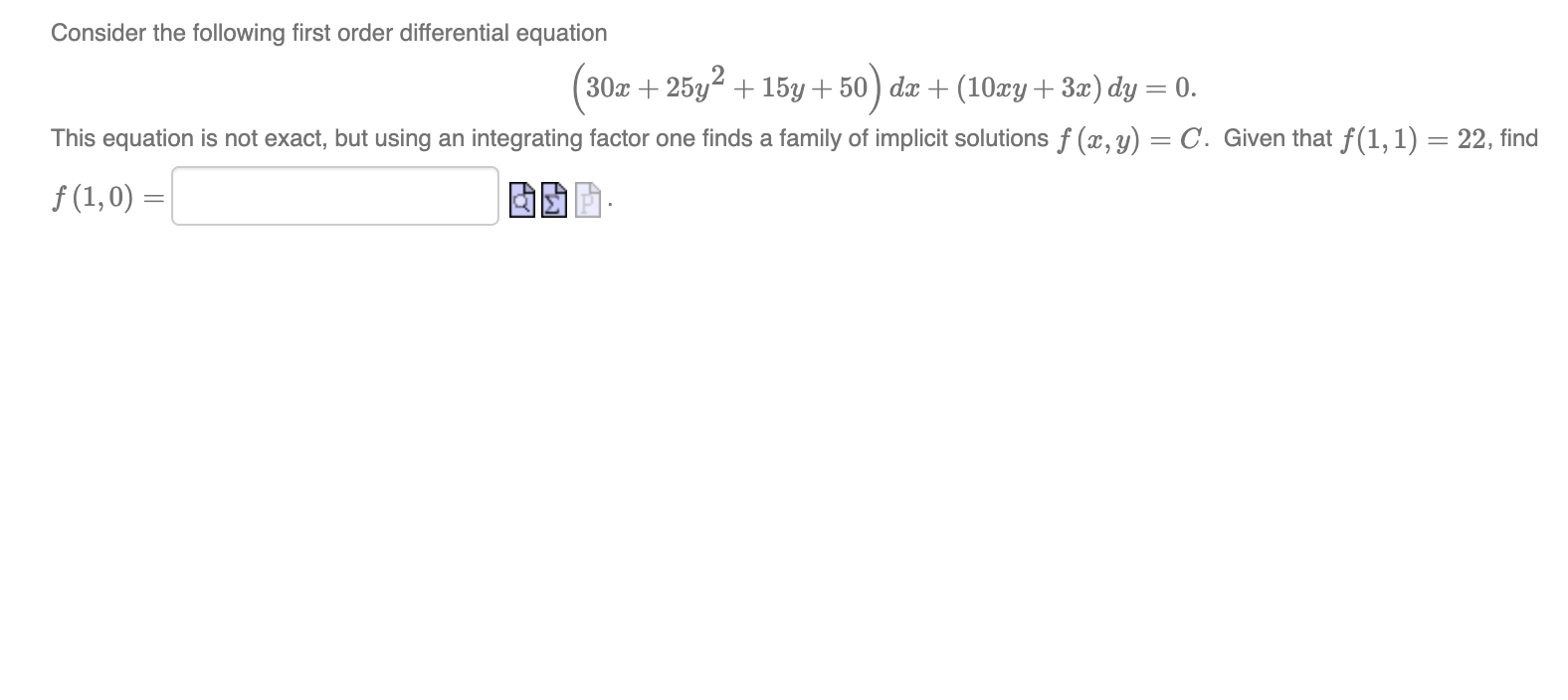 Solved Consider The Following Separable First Order