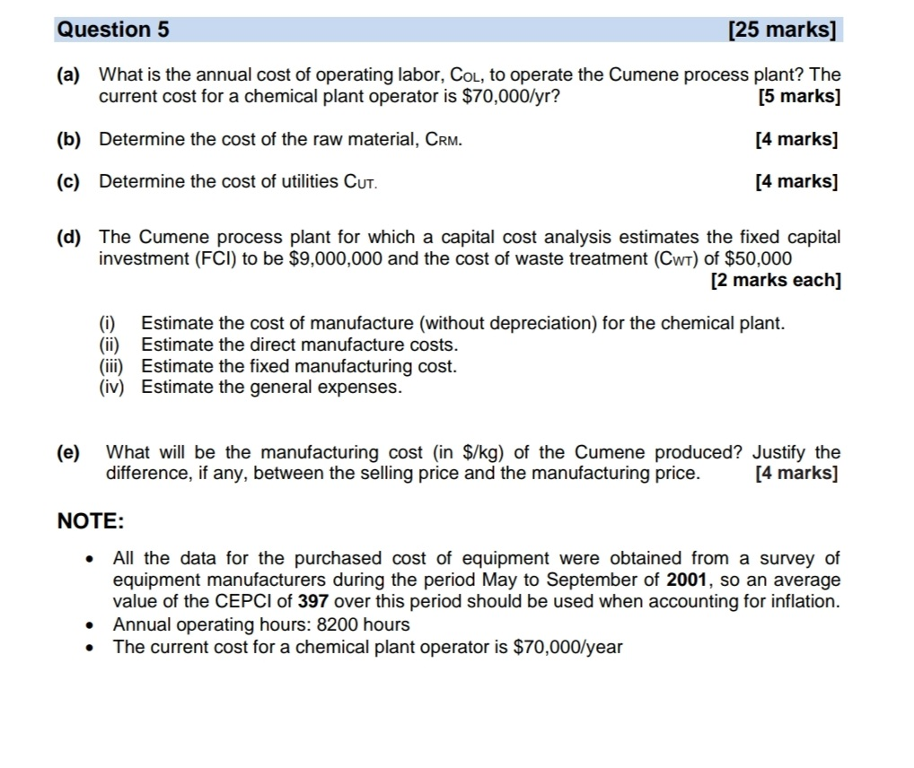 Cumene Production Reactions The reactions for cumene | Chegg.com