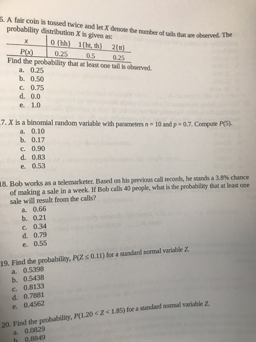 Solved 5. A fair coin is tossed twice and let X denote the | Chegg.com