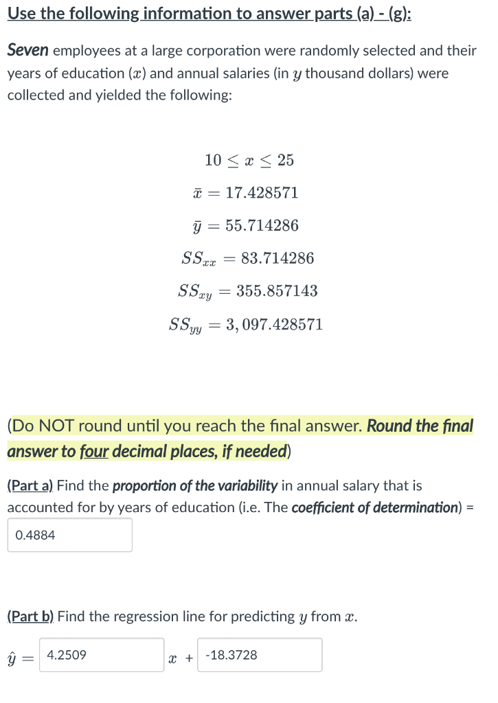 Solved Use the following information to answer parts (a) – | Chegg.com