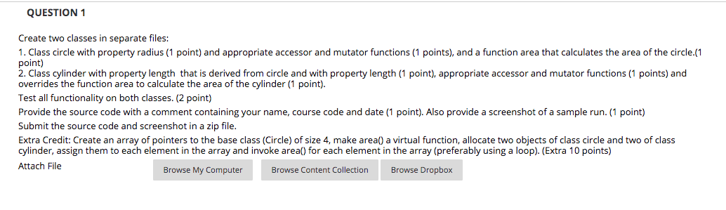 Solved QUESTION 1 Create two classes in separate files: 1. | Chegg.com