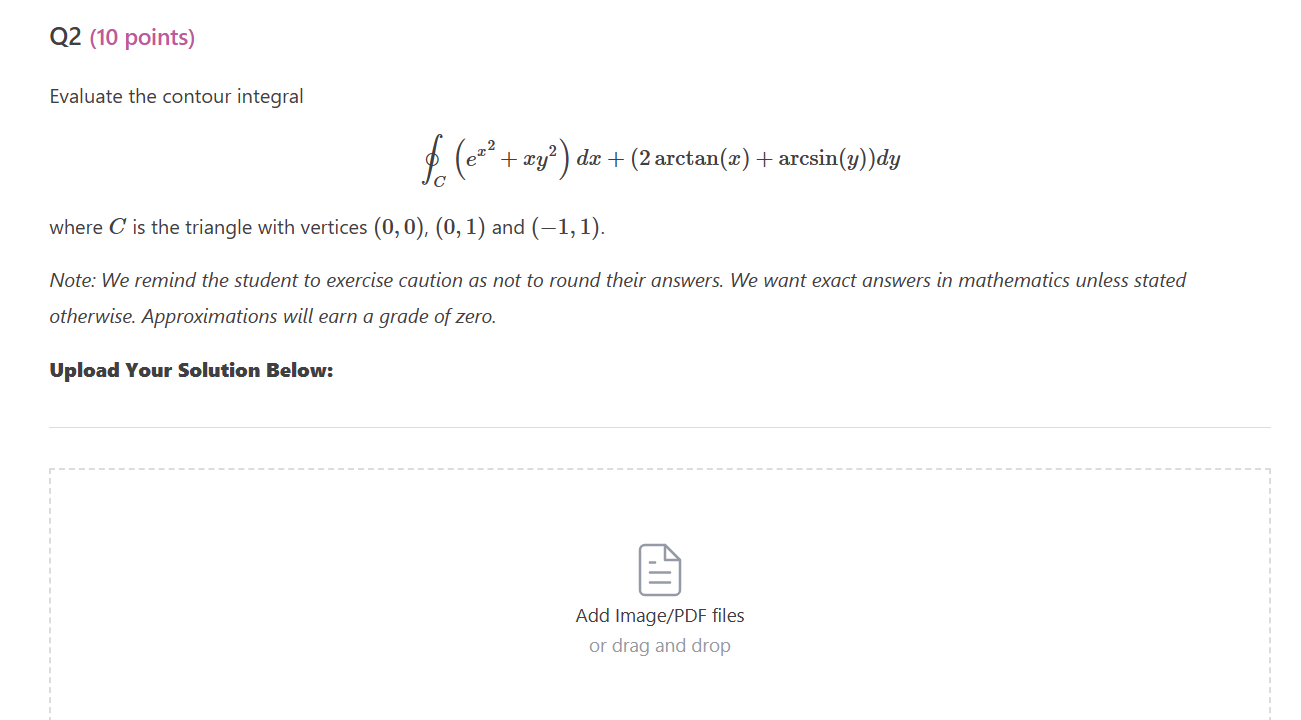 Solved Q2 (10 ﻿points)Evaluate the contour | Chegg.com