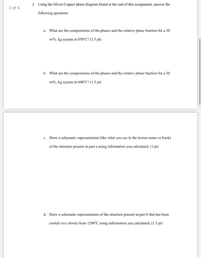 Solved Composition (at\% Ag)2. Using the Silver-Copper phase | Chegg.com