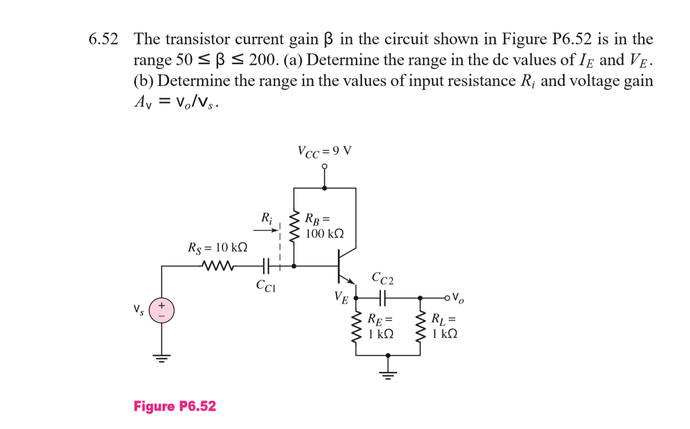 Solved The transistor current gain B in the circuit shown in | Chegg.com