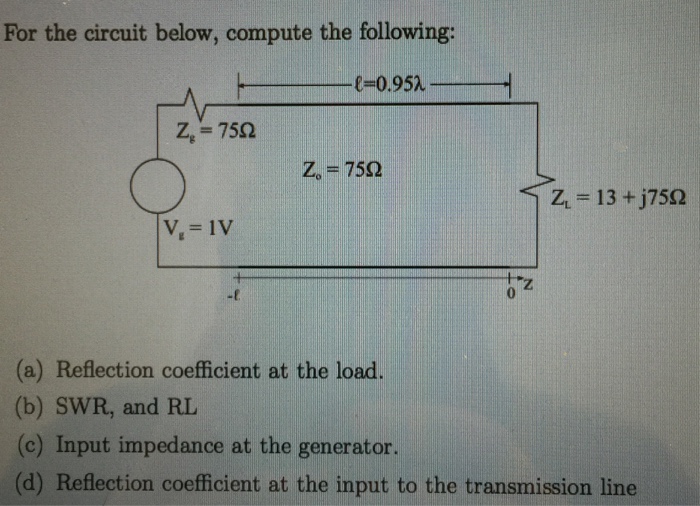 Solved For the circuit below, compute the following: | Chegg.com