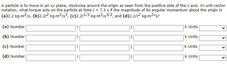 Solved A particle is to move in an xy plane, clockwise | Chegg.com
