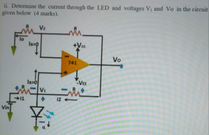Solved ii. Determine the current through the LED and | Chegg.com