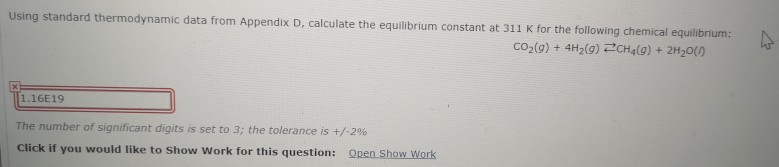 Solved Using standard thermodynamic data from Appendix D, | Chegg.com