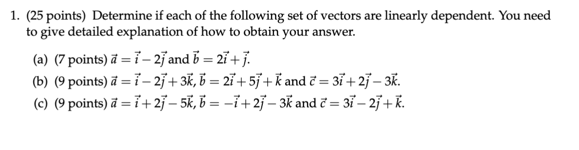 Solved 1. (25 points) Determine if each of the following set | Chegg.com Solved 1. (25 points) Determine if each of the following set | Chegg.com