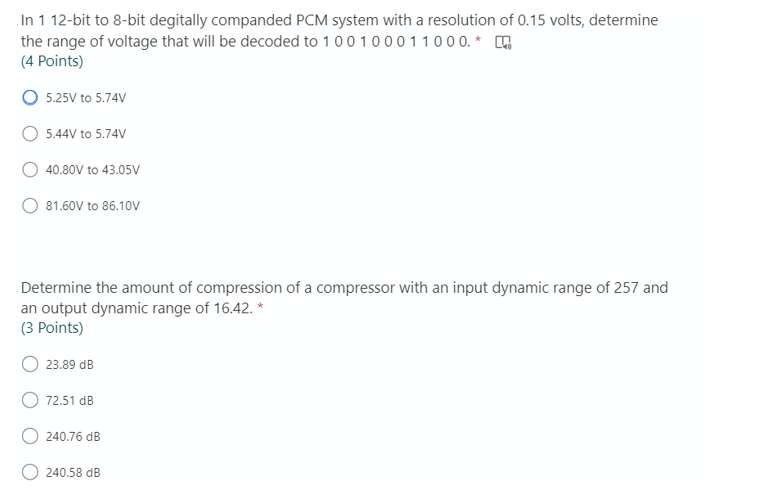 Solved In 1 12-bit to 8-bit degitally companded PCM system | Chegg.com