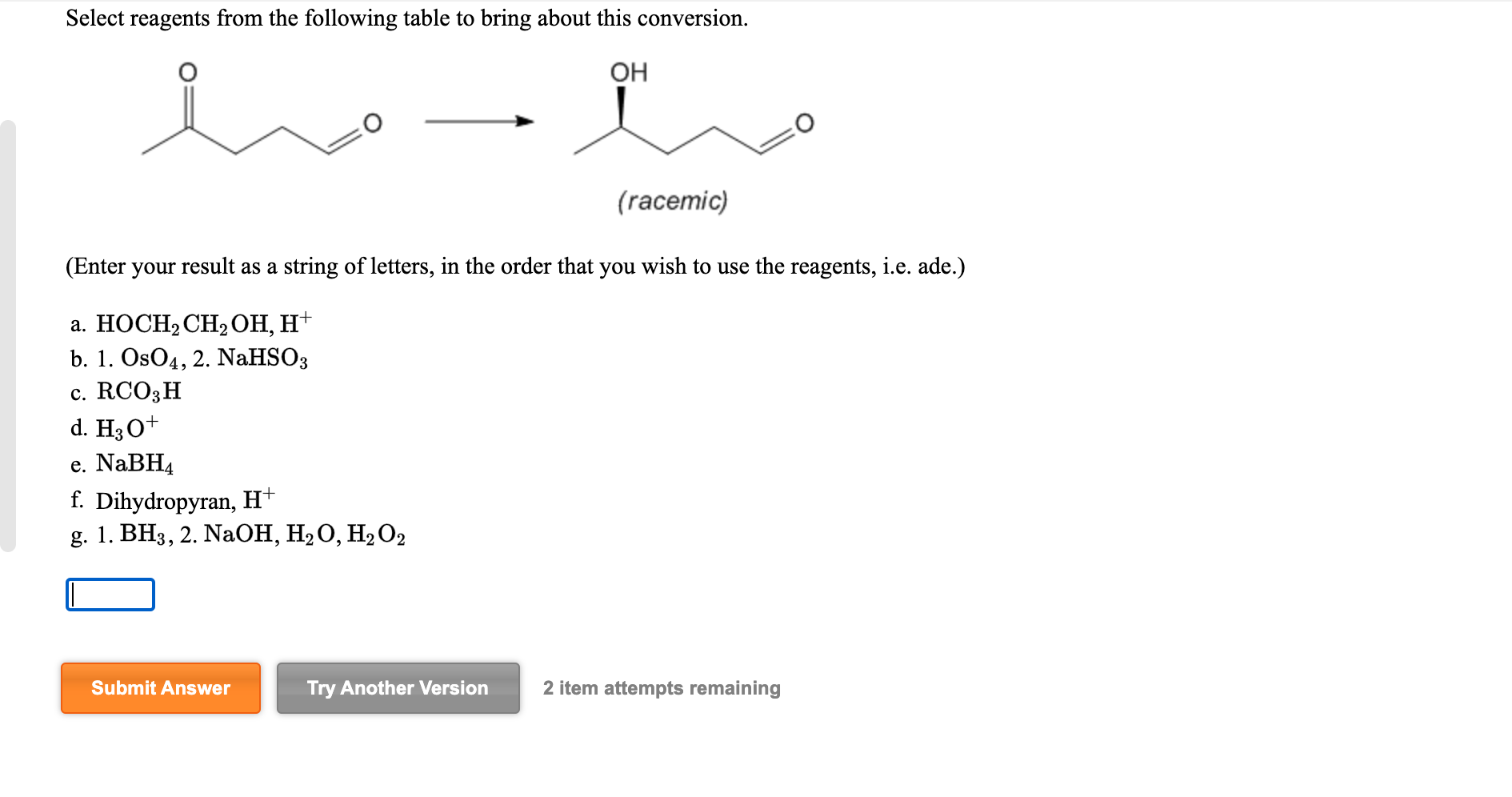 Select reagents from the following table to bring | Chegg.com