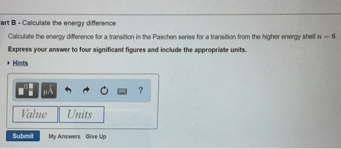 Solved Calculate the energy difference Calculate the energy | Chegg.com