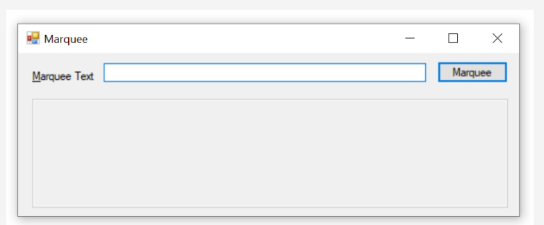 Solved in C# Create a marquee application (a marquee is a | Chegg.com