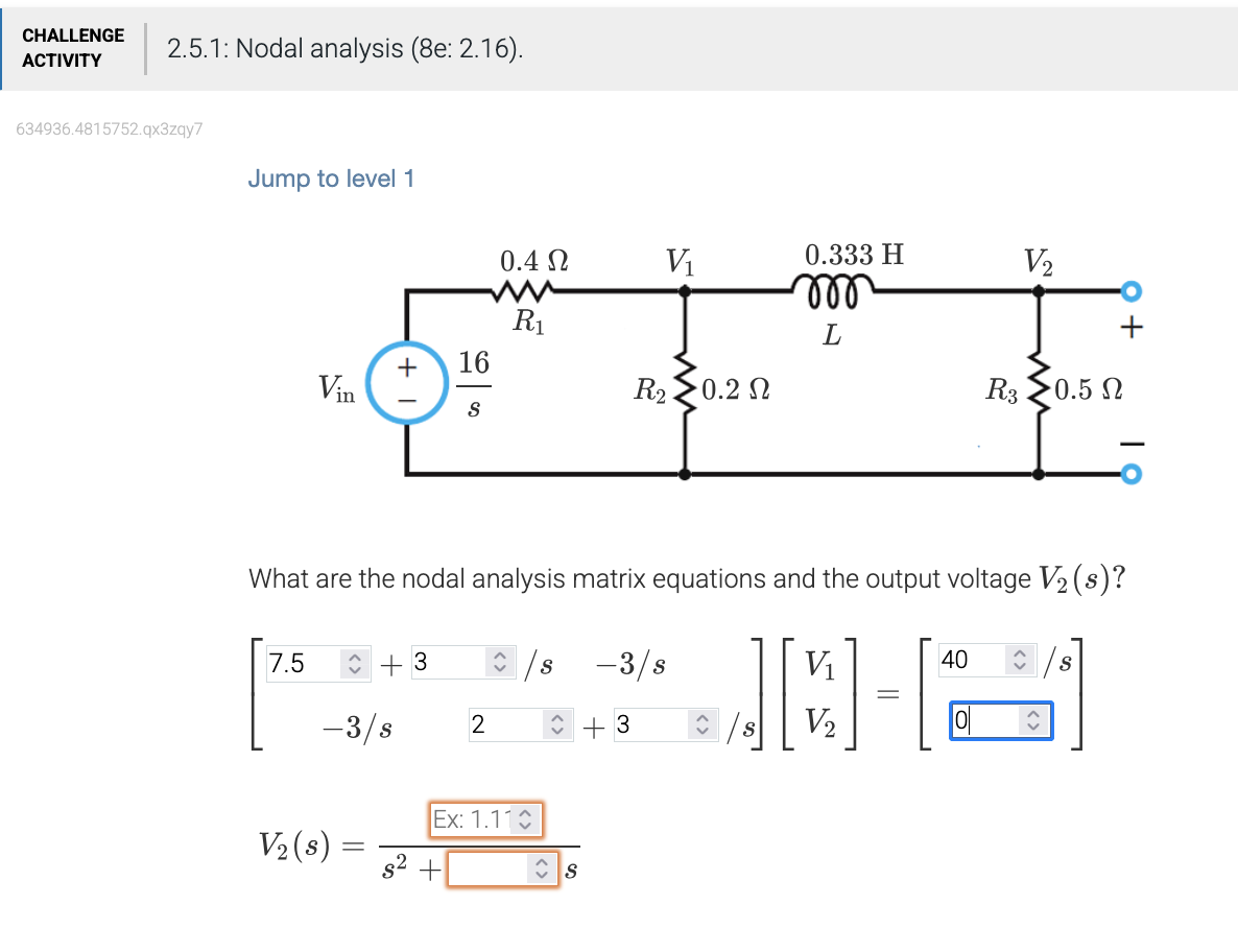 Solved CHALLENGEACTIVITY2.5.1: Nodal analysis (8e: | Chegg.com