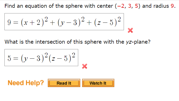 Solved Find an equation of the sphere with center (−2,3,5) | Chegg.com