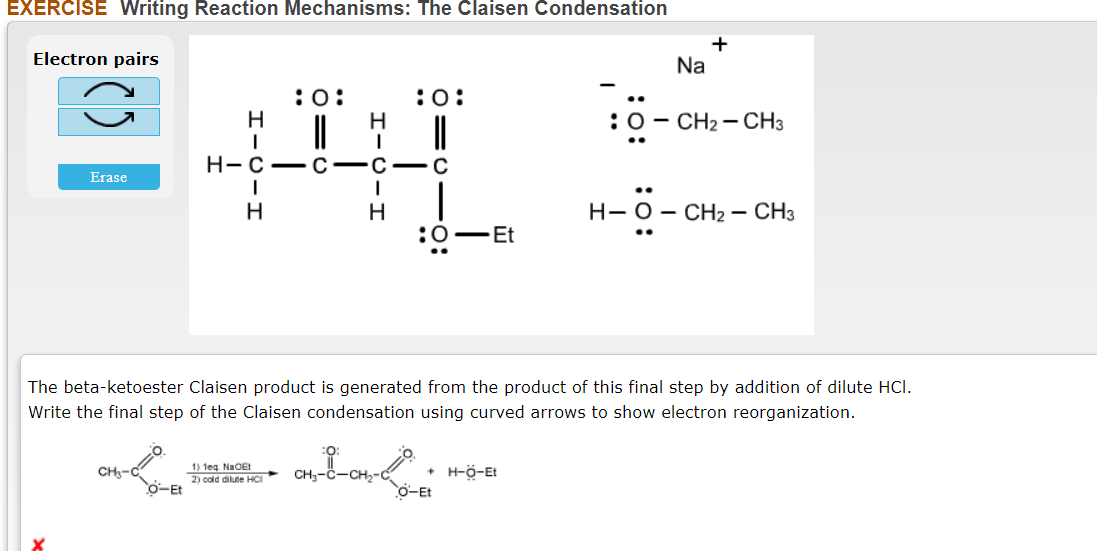 Solved Electron pairs The beta-ketoester Claisen product is | Chegg.com