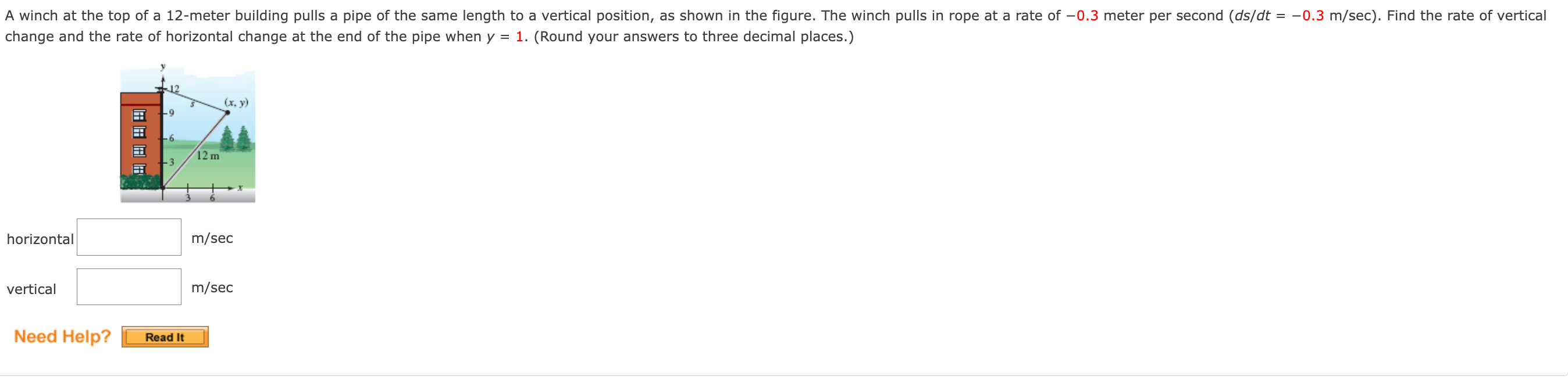 Solved change and the rate of horizontal change at the end | Chegg.com