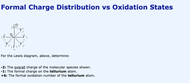 Solved Formal Charge Distribution vs Oxidation States :ĚT | Chegg.com