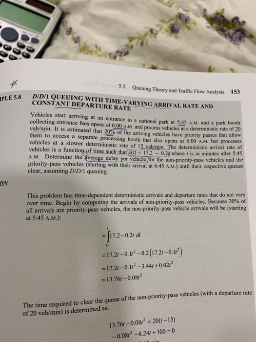 5.5 Queuing Theory and Traffic Flow Analysis 153 | Chegg.com