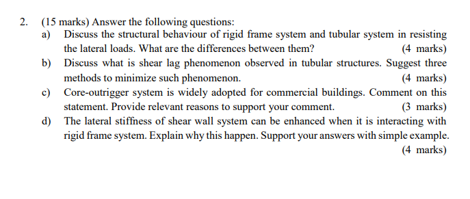 Solved 2. (15 marks) Answer the following questions: a) | Chegg.com