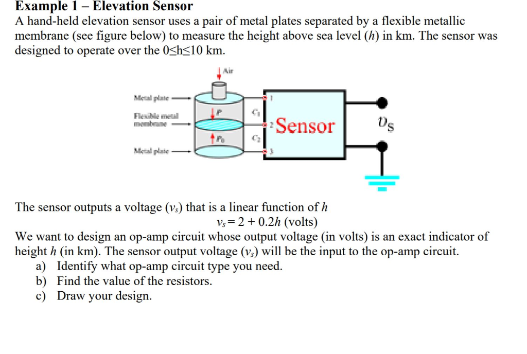 Solved Example 1 - Elevation Sensor A hand-held elevation | Chegg.com