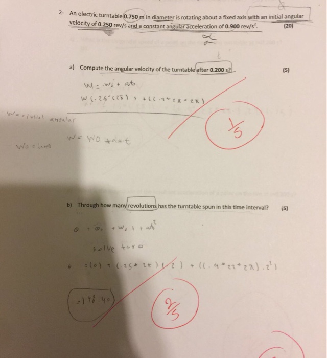 Solved Electric Turntable Q 750 M In Diameter Is Rotating
