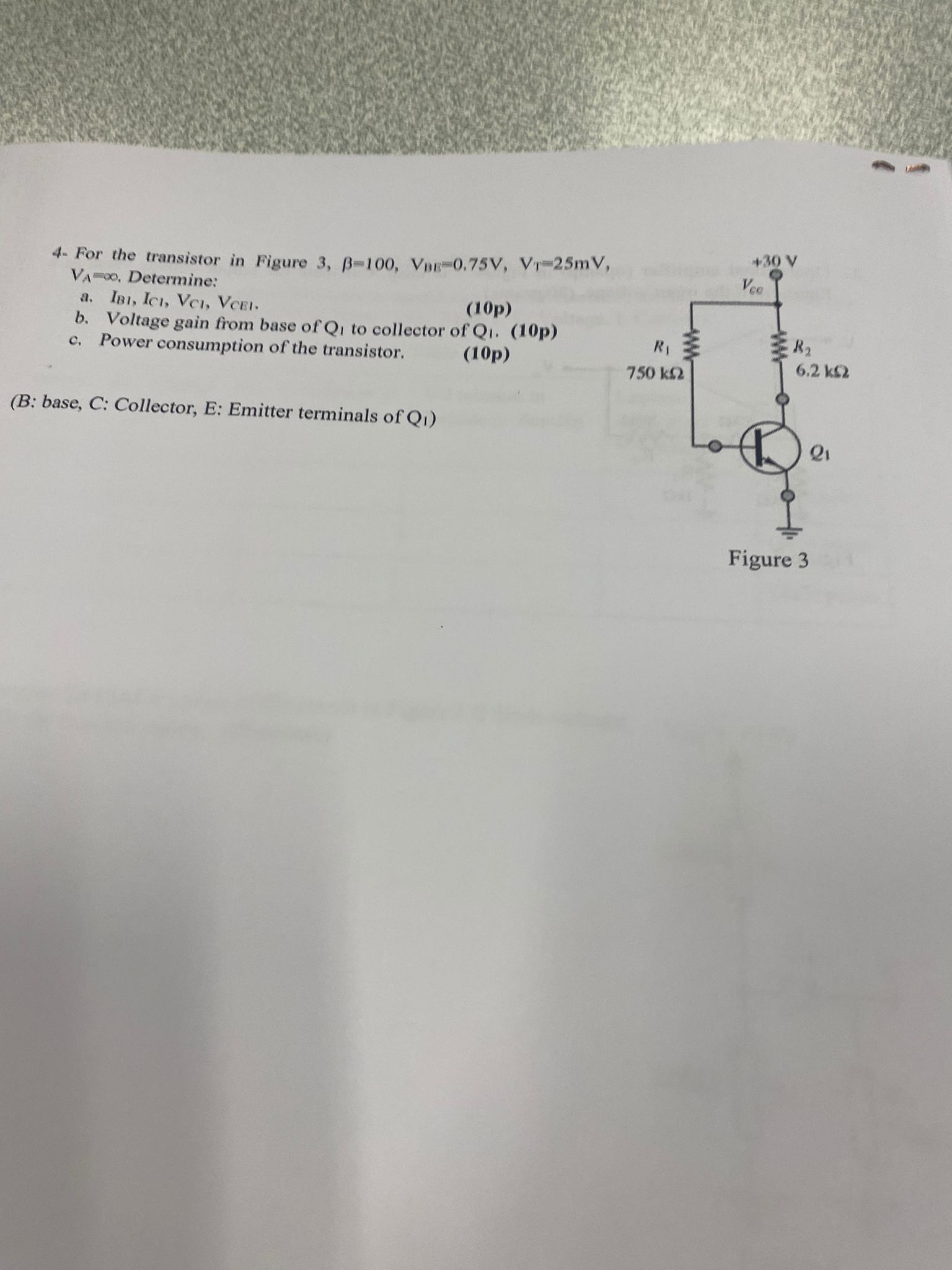 Solved For the transistor in Figure | Chegg.com