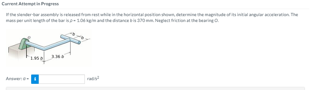 Solved Current Attempt in Progress If the slender-bar | Chegg.com