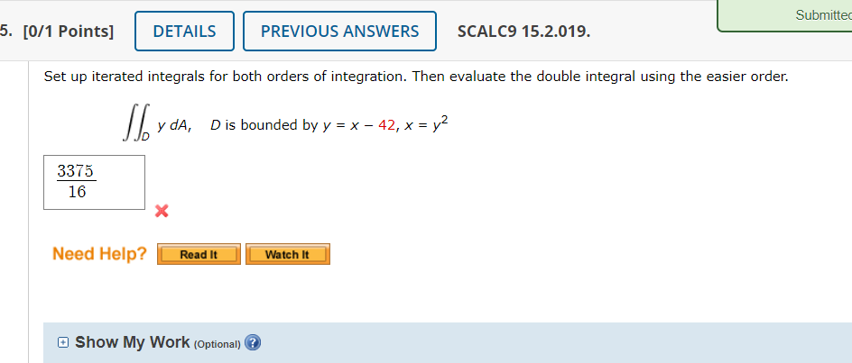 Solved Set up iterated integrals for both orders of | Chegg.com