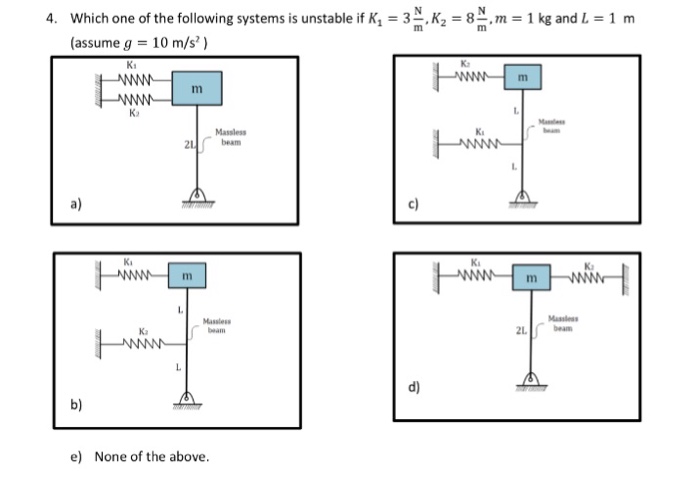 Solved which one of the following systems is unstable if | Chegg.com