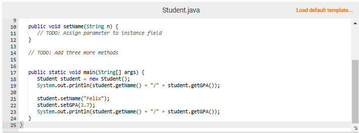 Solved 7.2 LAB: Student class (EO) Build the Student class | Chegg.com