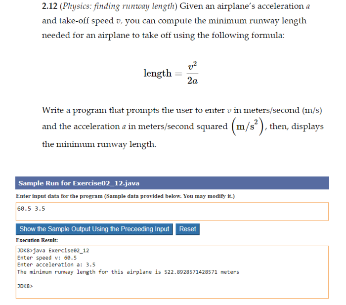 Solved 2.12 (Physics: finding runway length) Given an | Chegg.com