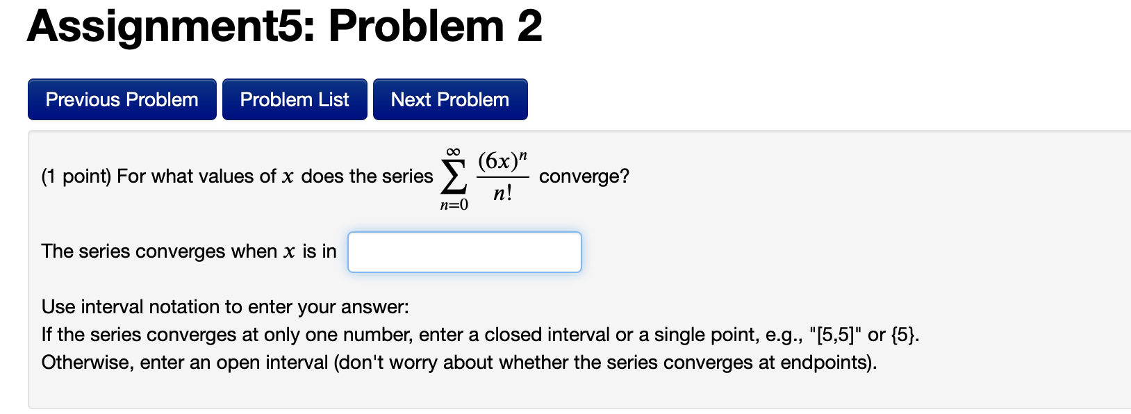 Solved Assignment5 Problem 2 Previous Problem Problem List 2281