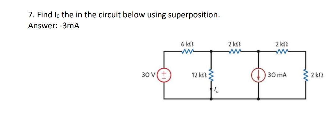 Solved 7. Find I0 the in the circuit below using | Chegg.com