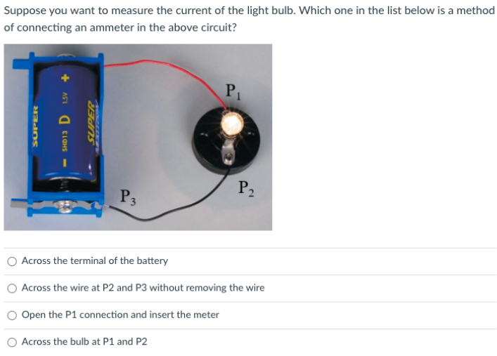 Solved Suppose you want to measure the current of the light | Chegg.com
