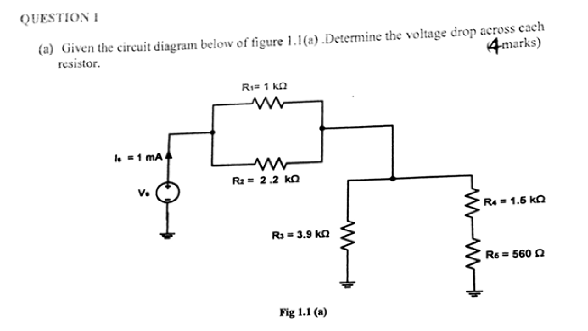 QUESTION I(a) ﻿Given the circuit diagram below of | Chegg.com
