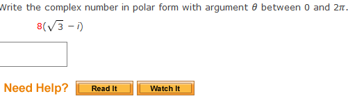 Solved Write the complex number in polar form with argument | Chegg.com