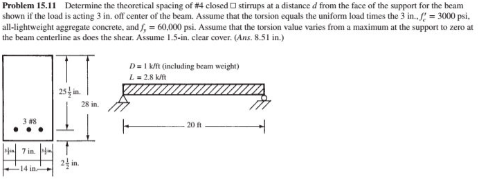 Solved Problem 15.11 Determine the theoretical spacing of #4 | Chegg.com