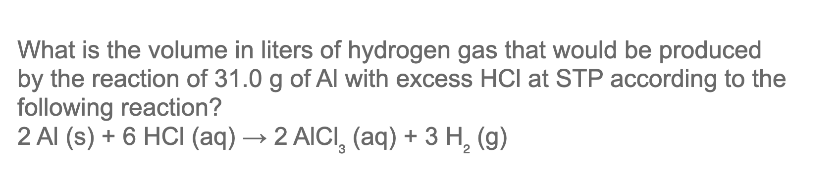Solved What is the volume in liters of hydrogen gas that | Chegg.com